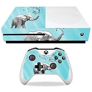 MightySkins Glossy Glitter Skin for Microsoft Xbox One S - Musical Elephant | Protective, Durable High-Gloss Glitter Finish | Easy to Apply, Remove, and Change Styles | Made in The USA