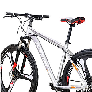 LZBIKE Bike X9-29 Aluminum Alloy Mountain Bike 21 Speed Shift Left 3 Right 7 Frame Shock Absorption Mountain Bicycle (Silver)