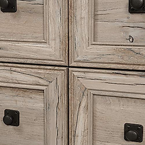 Sauder Palladia Dresser, L: 57.64" x W: 15.51" x H: 33.78", Split Oak Finish