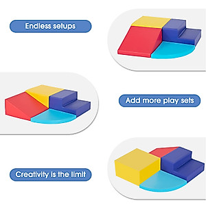 Dkelincs Climbing Blocks for Toddlers 1-3, 4-Piece Crawl and Climb Soft Foam Baby Climbing Blocks, Babies Activity Play Structures Toddler Climbing Toys Indoor, Colorful