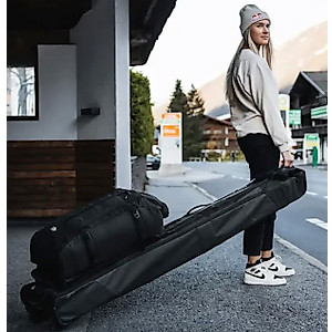 Db Journey Snow Roller Bag - Ski Bag with Wheels, Adjustable Length Ski Travel Bag, Fits 2 Pairs of Skis, Compressible, Hook Up System Compatible, Certified B Corp, 70L - Black Out