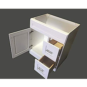 Green Leaf New White Shaker Single-Sink Bathroom Vanity Base Cabinet 30" Wide x 21" Deep WS-V3021DLR