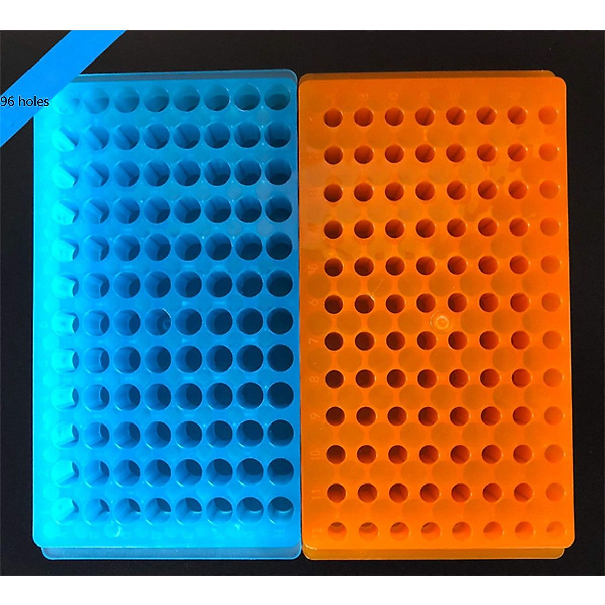 KINNOSE Tube Rack Double Panel 96-Well Polypropylene PCR Centrifuge Tube Holder for Microcentrifuge Tubes 0.2/0.5/1.5/1.8/2.0ml 3Pcs