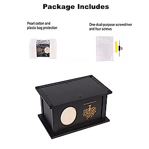 Wooden Urns for Human Ashes Adult Male Female,Tree of Life Cremation Urns for Ashes with Frame,Wood Urns for Ashes Men Women, Holds Up to 230 Cubic Inches of Ashes (Black Tree, with Frame)