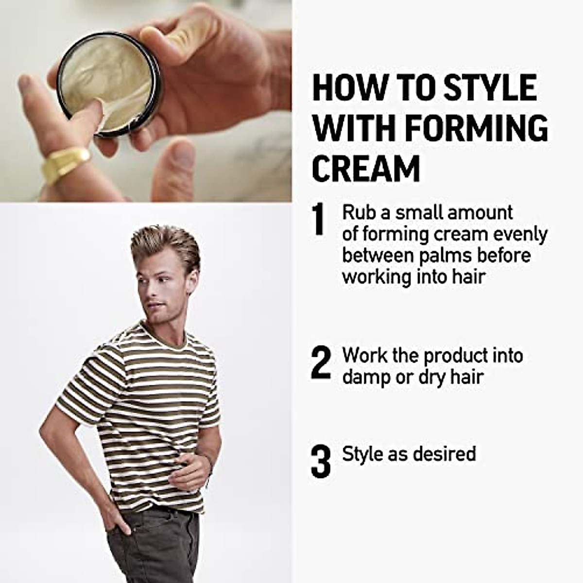 American Crew Men's Hair Forming Cream (OLD VERSION), Like Hair Gel with Medium Hold & Medium Shine, 3 Oz (Pack of 1)