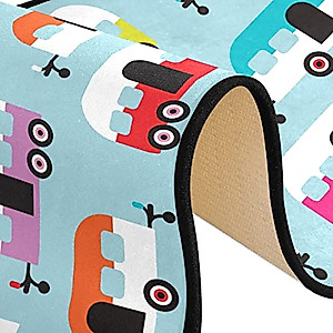 Happy Camper Caravan Kitchen Rug Runner Rug Doormat Bath Mat Area Rug Non-Slip Carpet for Kitchen Living Bedroom 72 x 24 Inch