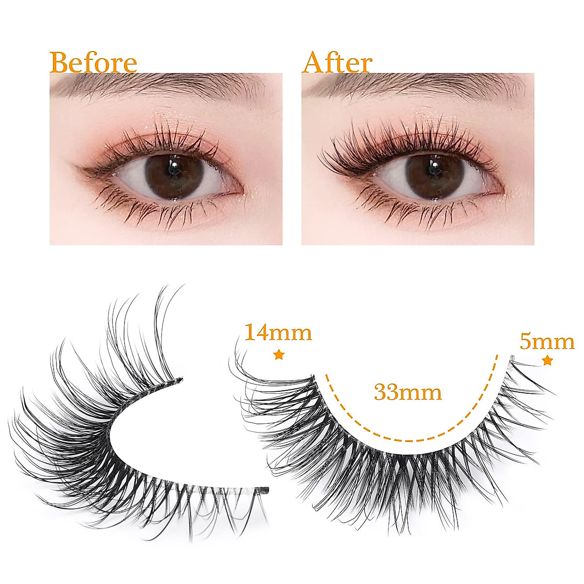False Eyelashes Natural Wispy Lashes Cat Eye zanlufly Clear Band 3D Lashes that Look Like Extensions Soft Handmade Fake Eyelashes Lashes Pack