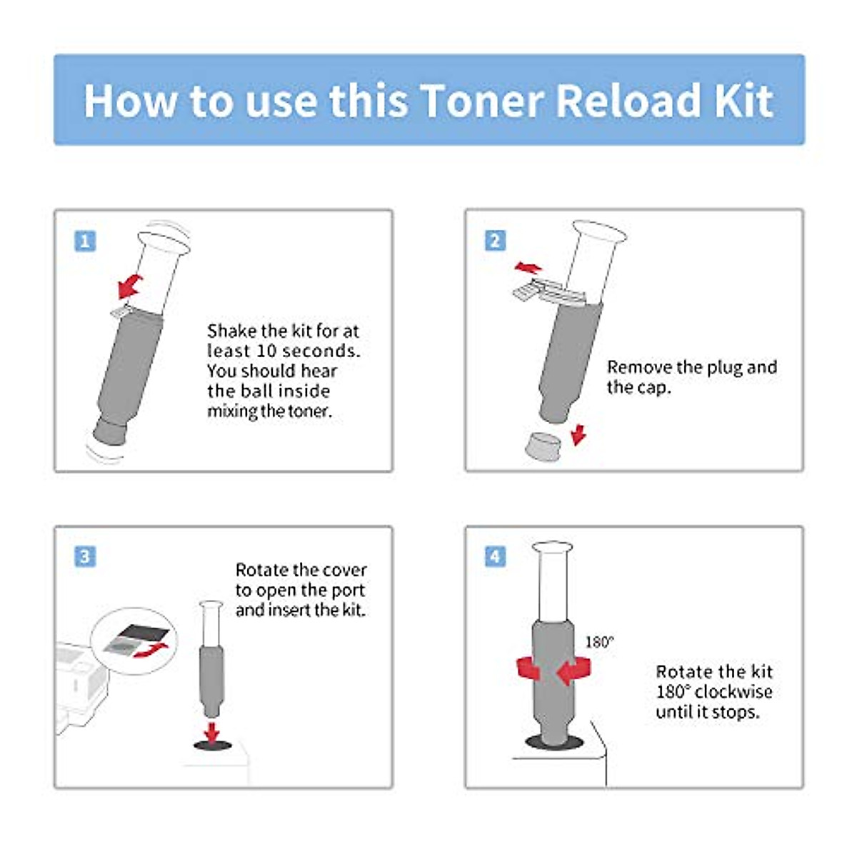 TEINO Compatible Toner Reload Kit Replacement for HP 143A W1143A 143AD W1143AD ues with Neverstop Laser Printer 1001nw MFP 1201n 1202nw (Black, 2-Pack)