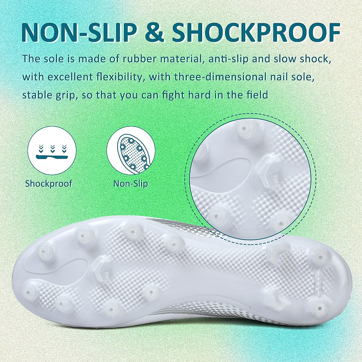 Soccer Cleats Mens Football Cleats Women Tacos de Futbol para Hombre Soccer Shoes for Big Boy Tacos de Futbol Zapatos de Futbol para Hombres Outdoor Soccer Shoes High Top Football Boots AG/FG