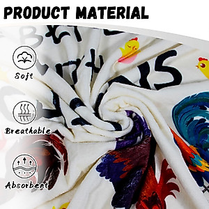 Chicken Blanket Rooster Flannel Throw Blanket 60"x50" Fall Blanket for Adult and Kids Decorative Blankets Funny Soft Cozy Blanket