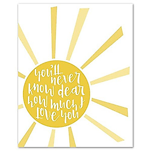 You Are My Sunshine inspired song lyric wall art print, music poster home decor gift for bedroom living room baby nursery