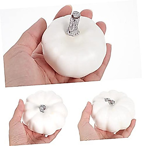 ORFOFE 1 Set Artificial Pumpkin Fake Pumpkin Ornament Fall Decorations Fall Autumn Pumpkin Simulation Pumpkin DIY White Pumpkin Halloween Home Decor Pumpkin Decor Wreath Desktop Foam