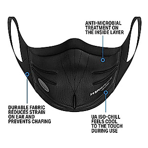 Under Armour Adult Sports Mask , Black (002)/Silver Chrome, Small/Medium