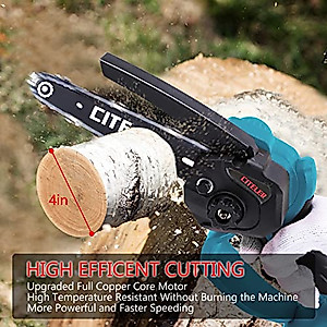 CITELER Mini Chainsaw 6-Inch, Cordless Power Chain Saws with 2 Batteries, Portable Handheld Small Chainsaw for Tree Trimming Branch Wood Cutting
