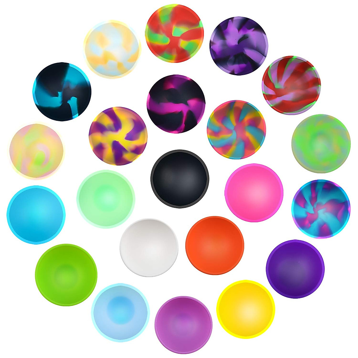 Coopay 22 Pieces Mini Silicone Pinch Bowls Multicolor Heat Resistant Snack Bowls Prep and Serve Bowls, Unbreakable, Flexible, 1.75 Oz