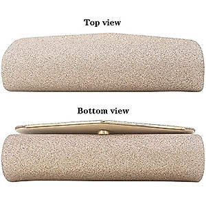 nodeber Glitter Sequin Envelope Clutch Purse Women Evening Bags Foldover Sparkling Party Handbags Champaign