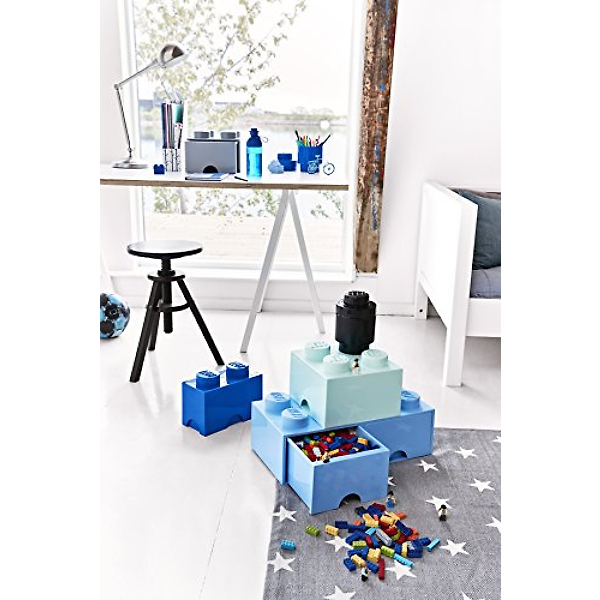 Room Copenhagen, LEGO Brick Drawer - Stackable Storage and Décor - Brick 8, Bright Red