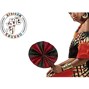 African Fan/African Fabric Fan/Ankara Fan/Leather Folding Fan/Designs Random