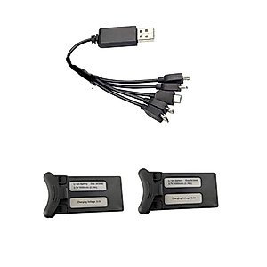 GzxLaY High-Performance Battery Backup Original 3.7V 1000mAh lipo Battery for SJRC S20W T25 Four-axis Drone Spare Parts Remote Control Aircraft Rechargeable Battery-2Pcs