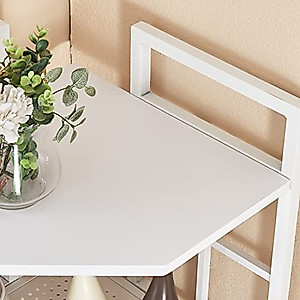 HOMISSUE 6 Tier Industrial Corner Shelf Unit, 76.9” Tall Corner Bookcase Storage Display Organizer Storage Stand for Home Office White