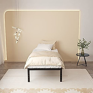 Maenizi Twin Bed Frames No Box Spring Needed, 16 Inch Heavy Duty Metal Bed Frame Twin Support Up to 2500 lbs, Easy Assembly, Noise Free, Black