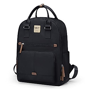 GOLF SUPAGS Travel Laptop Backpack for Women, Durable Fashion College Backpack Purse, Gift for Women Fits 14 Inch Notebook (Black, 14 Inch)