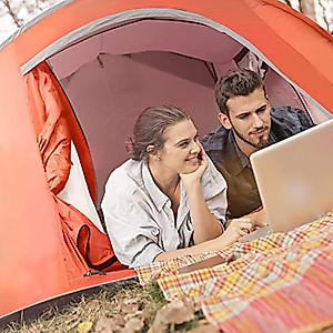 CAMEL 2 Person Camping Dome Tent, Waterproof,Spacious, Lightweight Portable Backpacking Tent for Outdoor Camping/Hiking (Orange)