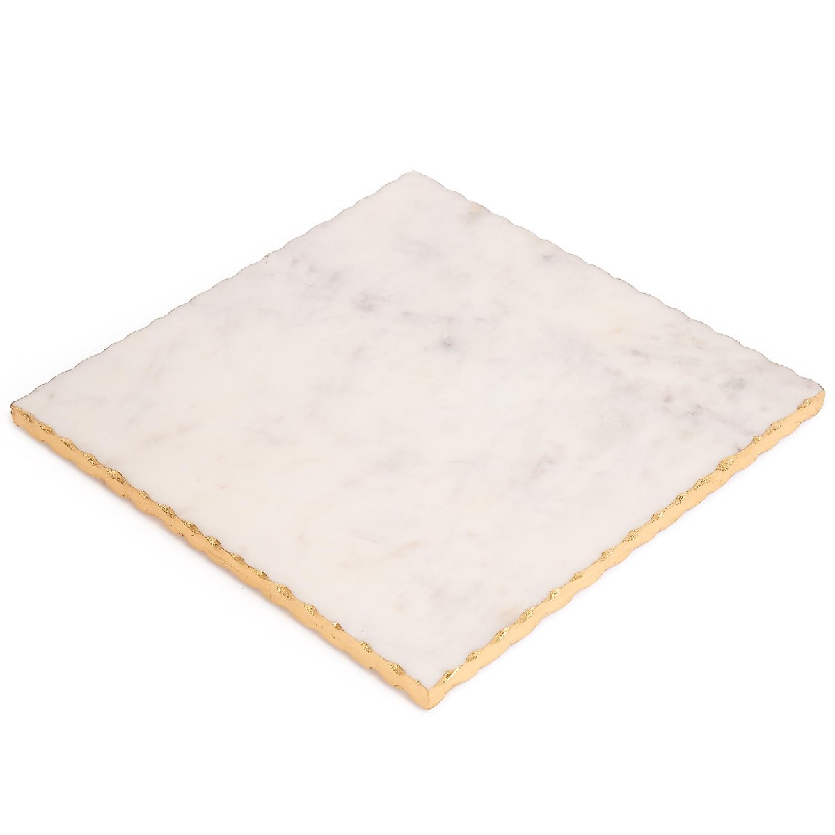 ecstassy Marble Cheese Server Square 11.25 Inches: 100% Natural Marble Charcuterie Board | Cheese Board | Marble Serving Platter | Cup Cake Platter with Gold Foiling
