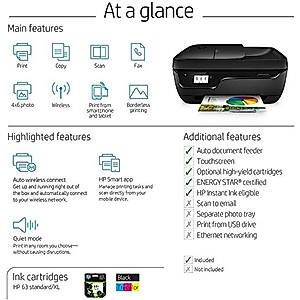HP OfficeJet 3830 All-in-One Wireless Color Printer, HP Instant Ink, Works with Alexa (K7V40A)