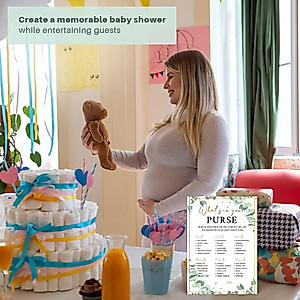 kdxpbpz What's in Your Purse Game for Bridal Shower Jungle Bridal Shower Party Supplies Bridal Shower Games Card Wedding Party Games Engagement Party Cards - Set of 30