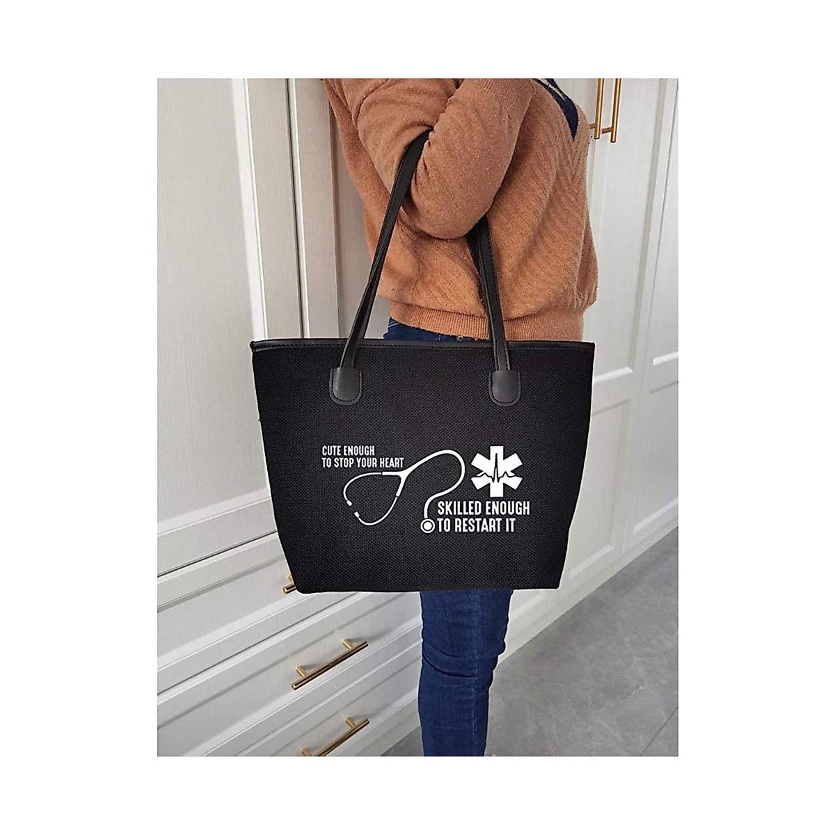 YCXY Nurse Tote Bag Nurse Gifts Cute Funny Printed RN Nursing Work Bag