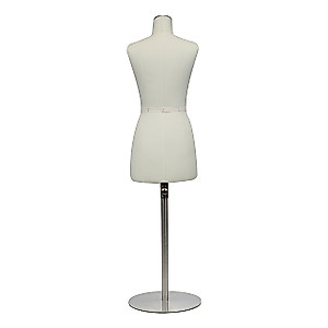 Jelimate Half Scale Dress Form Size 12 (Not Adult Full Size) Female Torso Mini Dressmaker Dummy for Sewing Pattern Maker's Professional Half Size Mannequin,Beige