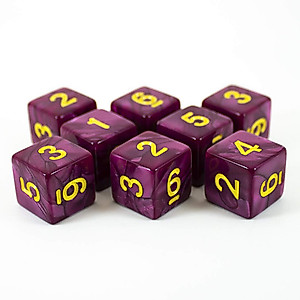 Paladin Roleplaying Maroon Pearl Dice - 8D6 Set - 'Plum'