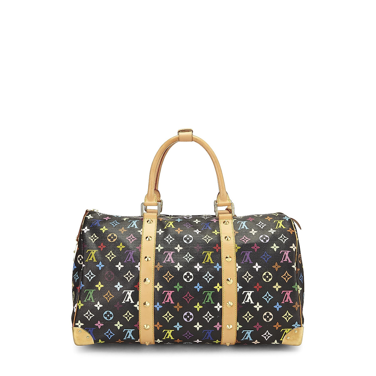 Louis Vuitton, Pre-Loved Takashi Murakami x Louis Vuitton Black Monogram Multicolore Keepall 45, Black