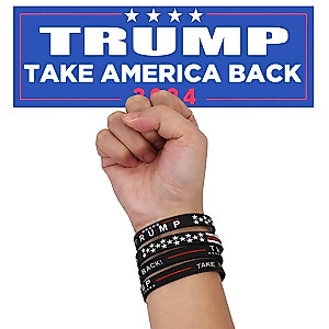 Yangmics Direct Trump NEEDS SUPPORT - 4 Trump Take America Back for President 2024 Silicone Bracelets - Inspirational Motivational Wristbands - Adults Unisex Gifts for Men Women