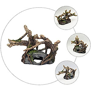 balacoo Aquarium Driftwood Log Decoration Resin Reptile Branches Terrarium Wood Aquarium Trunk Driftwood Tree Fish Tank Log Decoration