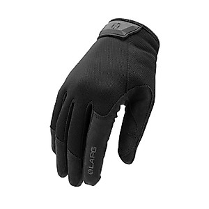 LA Police Gear Men's Core Patrol Glove, Lightweight Tactical Work Gloves for Men, Touchscreen Compatible Shooting Gloves - Black - Large
