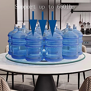 BPILOT Tempered Glass Round Table Top, Clear 1/4"Thick Quiet & Smooth Rotating Glass Lazy Susan Turntable - For Homes Patio Tables & Restaurants Dining Table,customizable (Color : Clear, Size : 85c