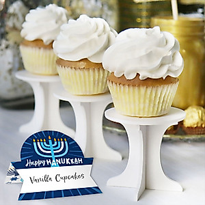 Big Dot of Happiness Hanukkah Menorah - Chanukah Holiday Party Tent Buffet Card - Table Setting Name Place Cards - Set of 24