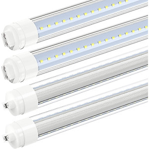 JESLED 360 Degree T8 T10 T12 5ft 36w R17D/HO Base, led Outdoor Tubes for Double Sided Signs 6000K Cool White Clear Cover (4-Pack)