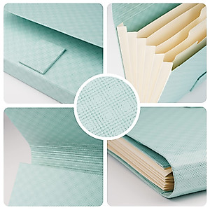 Blue Lake ECOLIFE Hardcover 6 Pockets Recyclable Paper Expanding File Document Folder, Plastic Free A4 Letter Size: Earth-Friendly, Cute Accordian File Organizer 450 Sheet for School, Office, Home