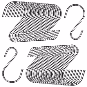 Dapute 60 Pack 1.8 inch Small S Hooks for Hanging, Stainless Steel S Hook Heavy Duty, Rust-Free Mini S Shaped Hooks for Wire Shelf Hanging Plants Jewelry Kitchen Utensils Ornament Light Mugs