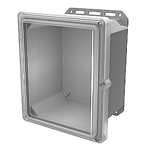 Serpac I352HS,TCBG (10.23 x 11.75 x 7.46 in) Polycarbonate IP67 Waterproof UL 508A Plastic Project Junction Box Enclosure with Clear Top Hinged Screw Entry Cover and Gray Bottom
