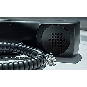 iMBAPrice (Pack of 2 Black Coiled Telephone Phone Handset Cable Cord, Coiled Length 3 to 12 feet Uncoiled (Value Pack)