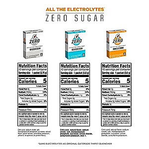 Gatorade G Zero Powder, Glacier Cherry Variety Pack, 0.10oz Individual Packets - 10 Count (Pack of 5)