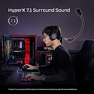Microphone Replacement for Kingston HyperX Cloud Flight/Flight S Wireless Gaming Headset, Detachable Mic Boom with LED Mute Indicator on PC PS5 PS4 Xbox Series X/S