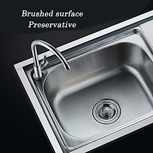 Single Bowl Kitchen Sinks,Outdoor Free Standing Sink, Commercial Restaurant Kitchen Bar Sink, With Cutting Board, Utility prep station Sink, Laundry Tub, Free Standing Stainless-Steel ( Color : A )