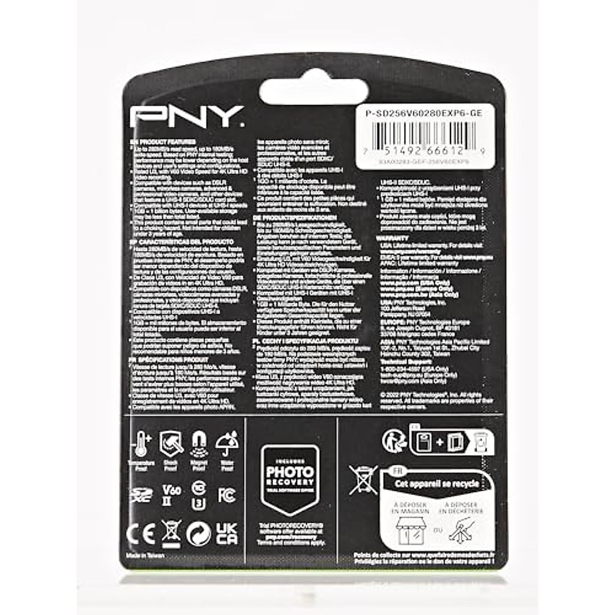 PNY 256GB EliteX-PRO60 UHS-II SDXC Memory Card - R280MB/s W180MB/s, U3, V60, 4K UHD, Full HD, UHS-II for Professional Photographers & Content Creators, DSLR Mirrorless Cameras, Advanced Video Cameras