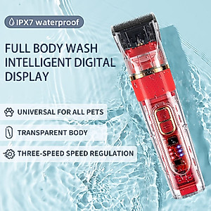 Cat Grooming Clippers, Professional Cat Grooming Kit, Cordless Dog Clippers for Thick Coats, Dog Hair Trimmer, Low Noise Dog Shaver Clippers, Quiet Pet Hair Clippers Tools for Dogs Cats