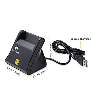ZOWEETEK CAC Reader, CAC Card Reader Military, DOD Military USB Common Access CAC Smart Card Reader, Compatible with Windows, Mac OS and Linux